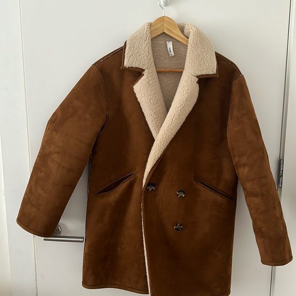 Mango | Jackets & Coats | Mango Aviator Style Faux Shearling Suede ...